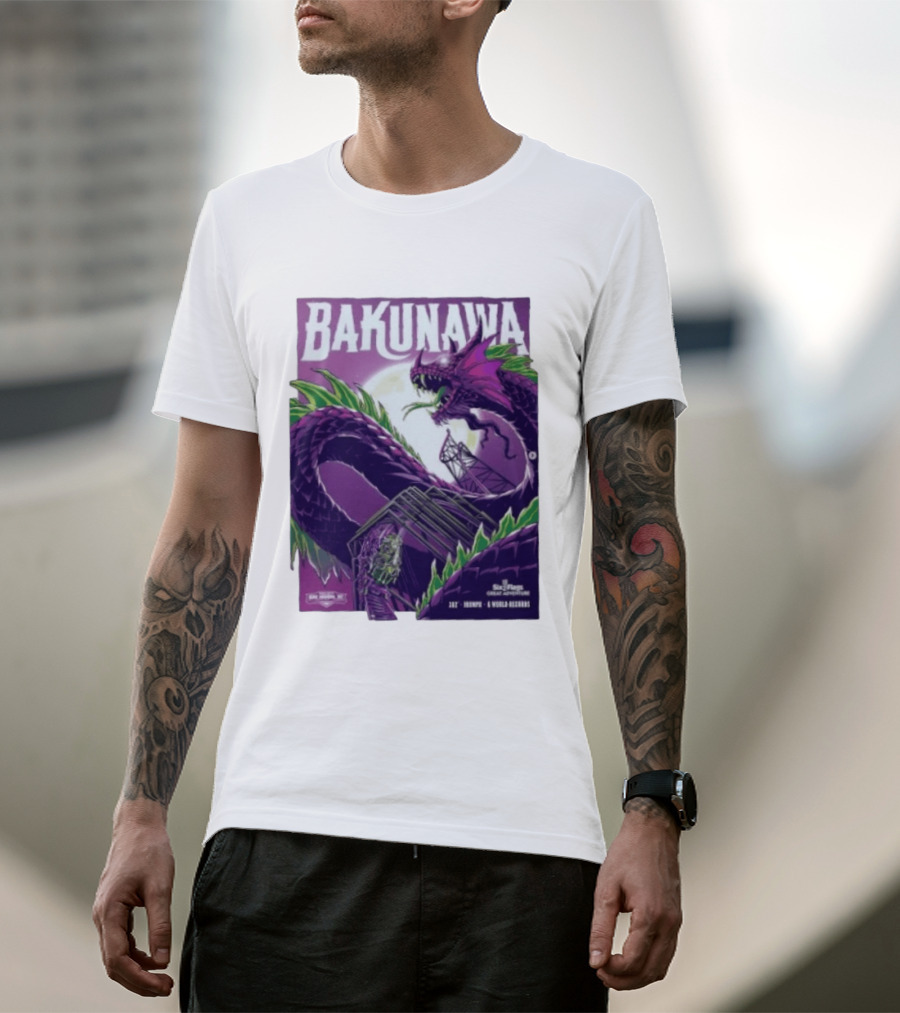 Bakunawa Project Purple Six Flags Great Adventure Roller 32 Stories 100 MPH 6 World Records T-Shirt
