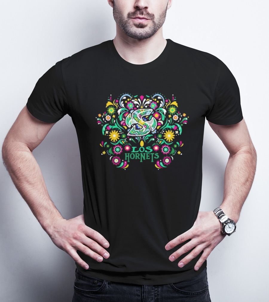Charlotte Hornets Los Hornets Dia De Los Muertos Floral NBA 2026 T-Shirt