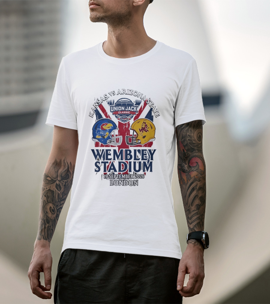 Kansas Vs Arizona State Union Jack Classic Wembley Stadium 19 September 2026 London T-Shirt