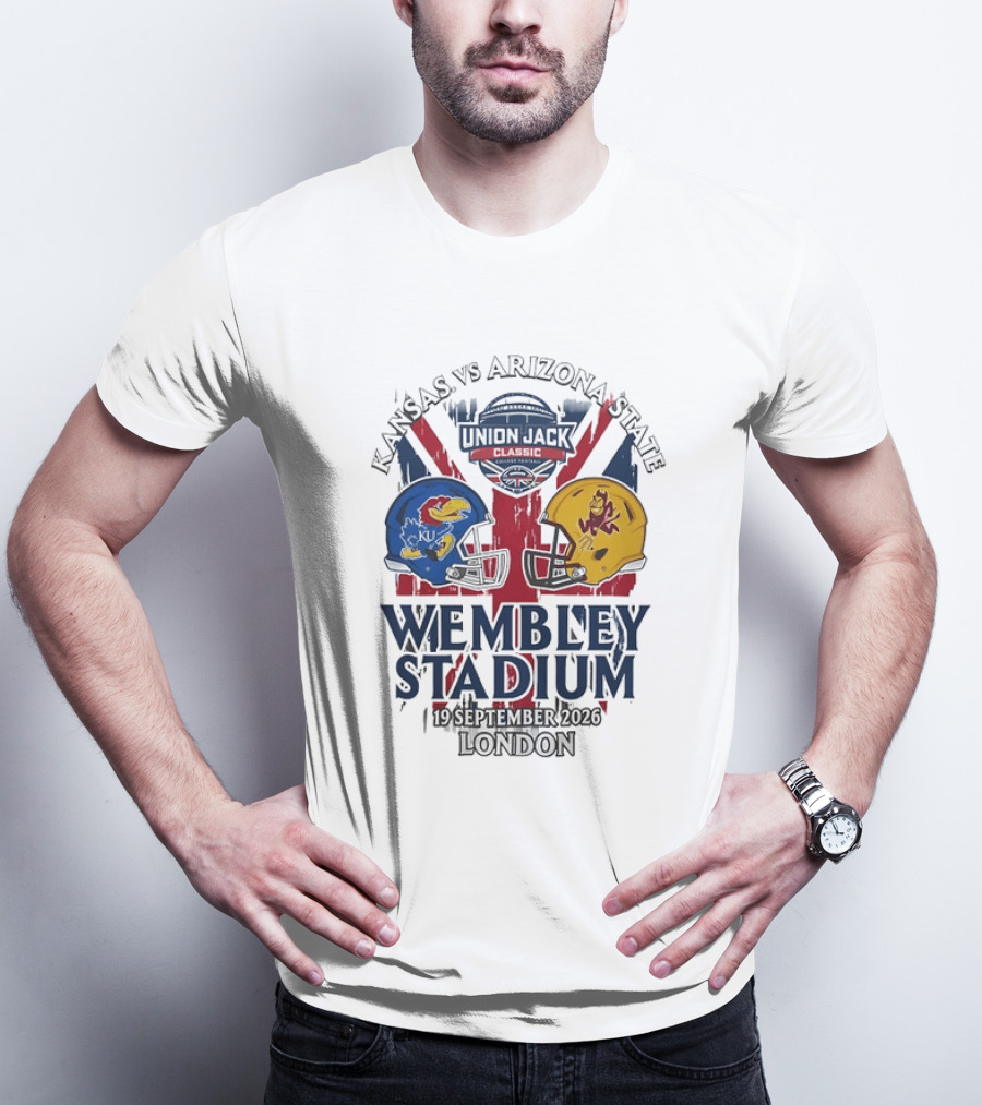 Kansas Vs Arizona State Union Jack Classic Wembley Stadium 19 September 2026 London T-Shirt