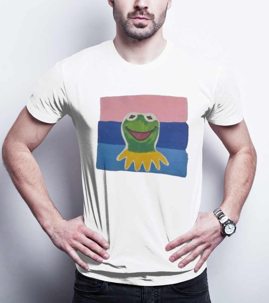 Kermit The Frog On Bisexual Pride Flag LGBTQ T-Shirt