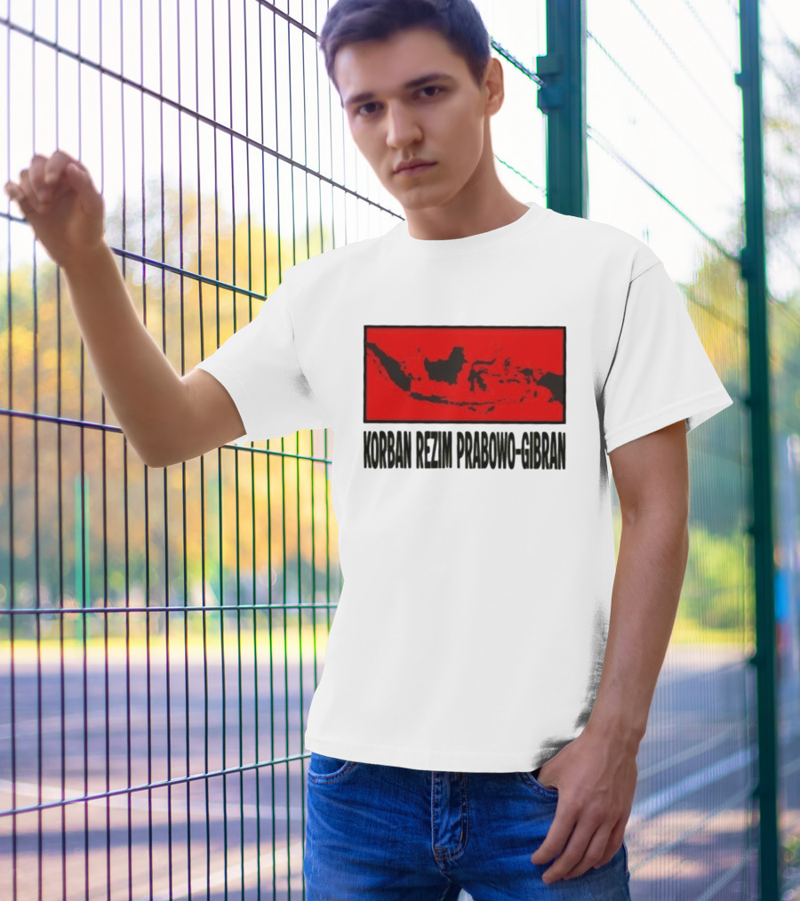 Korban Rezim Prabowo Gibran Subianto Indonesia Map T-Shirt