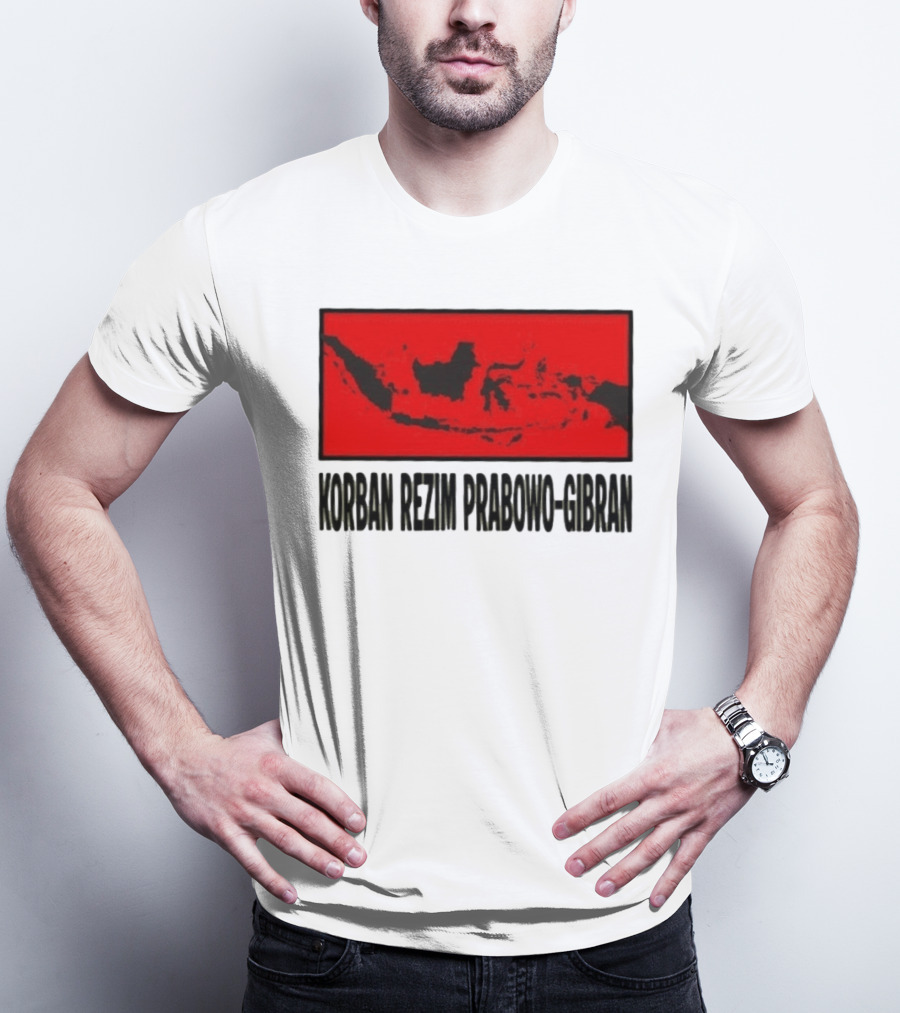 Korban Rezim Prabowo Gibran Subianto Indonesia Map T-Shirt