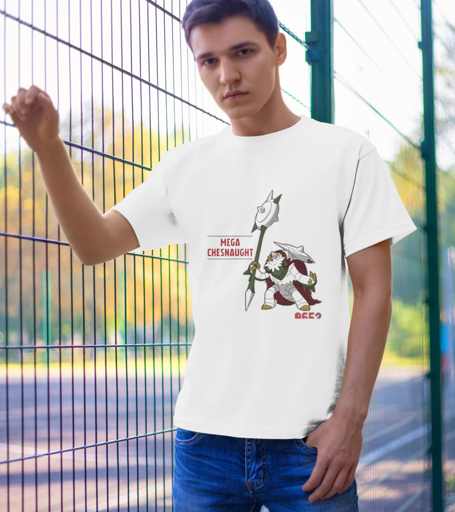 Mega Chesnaught 0652 Pokemon Pokedex Gaming Axe Warrior T-Shirt