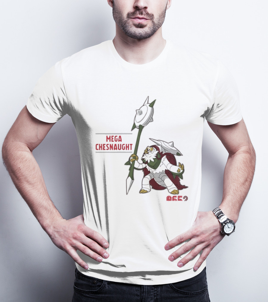 Mega Chesnaught 0652 Pokemon Pokedex Gaming Axe Warrior T-Shirt