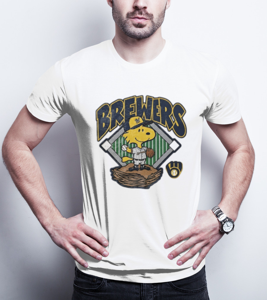 Brewers Snoopy Baseball Milwaukee Win Our Way T-Shirt