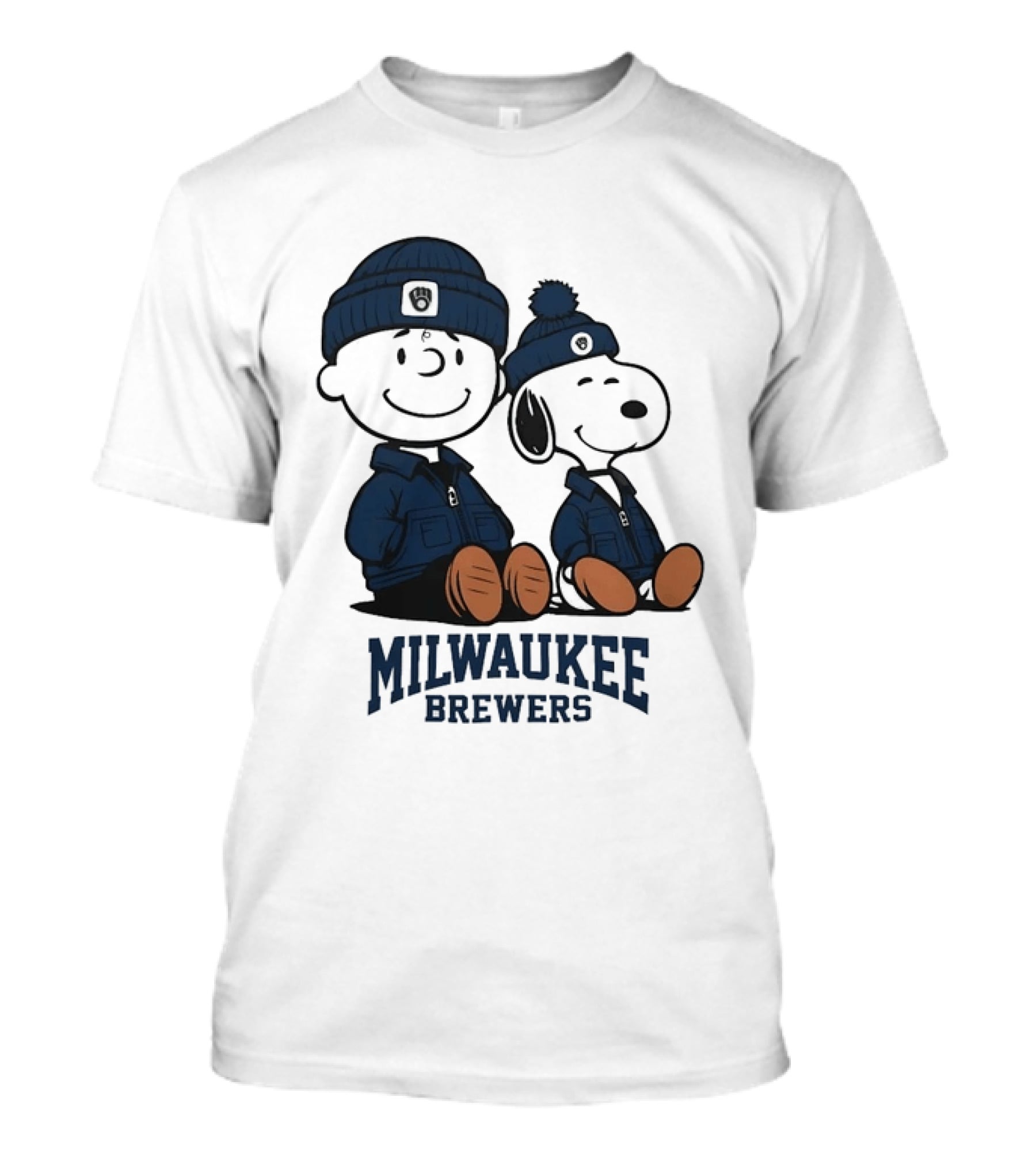 Milwaukee Brewers Charlie Brown Snoopy MLB Collaboration T-Shirt