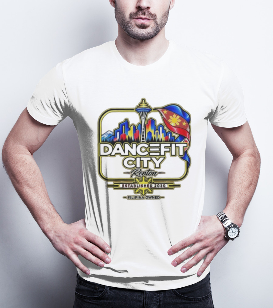 DanceFit City Renton Established 2020 Filipina Owned Seattle Skyline Philippine Flag T-Shirt