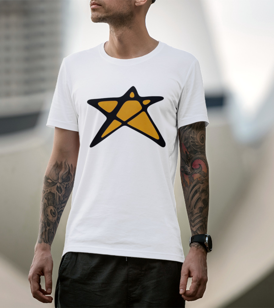 Orange Star Shape Unique Abstract T-Shirt