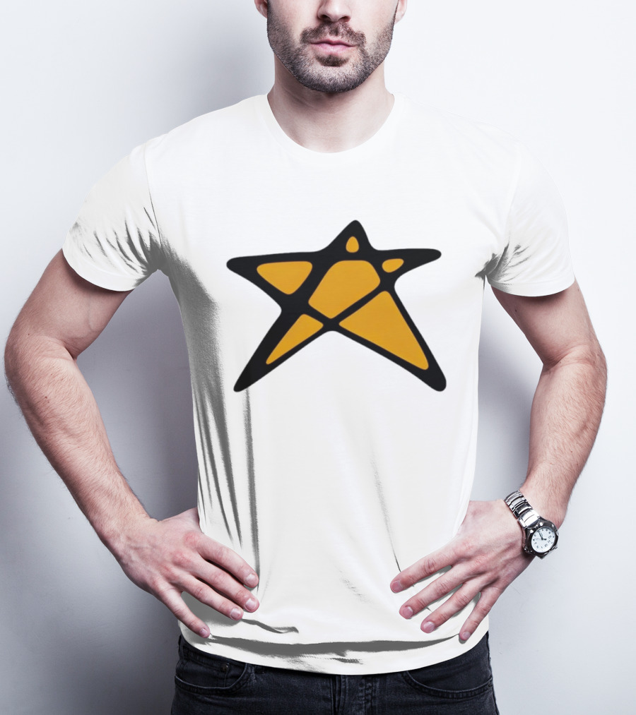 Orange Star Shape Unique Abstract T-Shirt