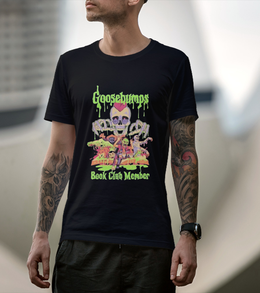 Goosebumps Book Club Member Skull Zombies RL Stine Horror T-Shirt