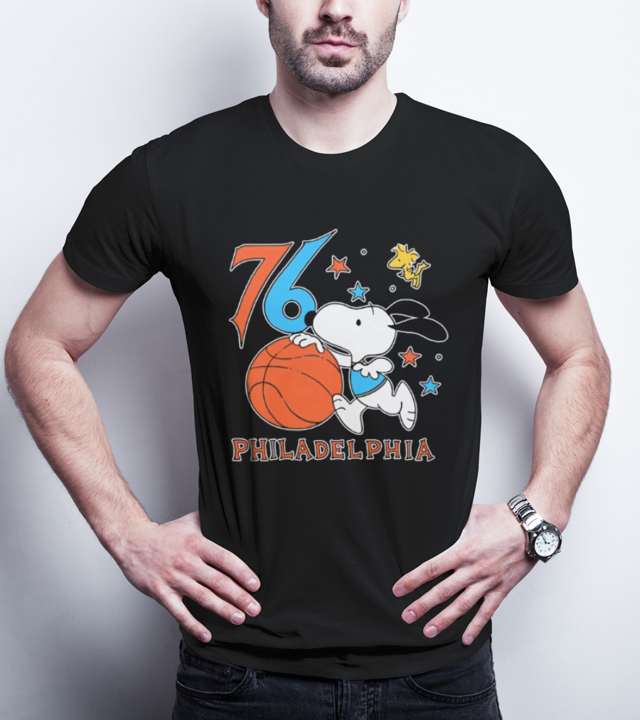 76 Philadelphia Snoopy Basketball Peanuts T-Shirt