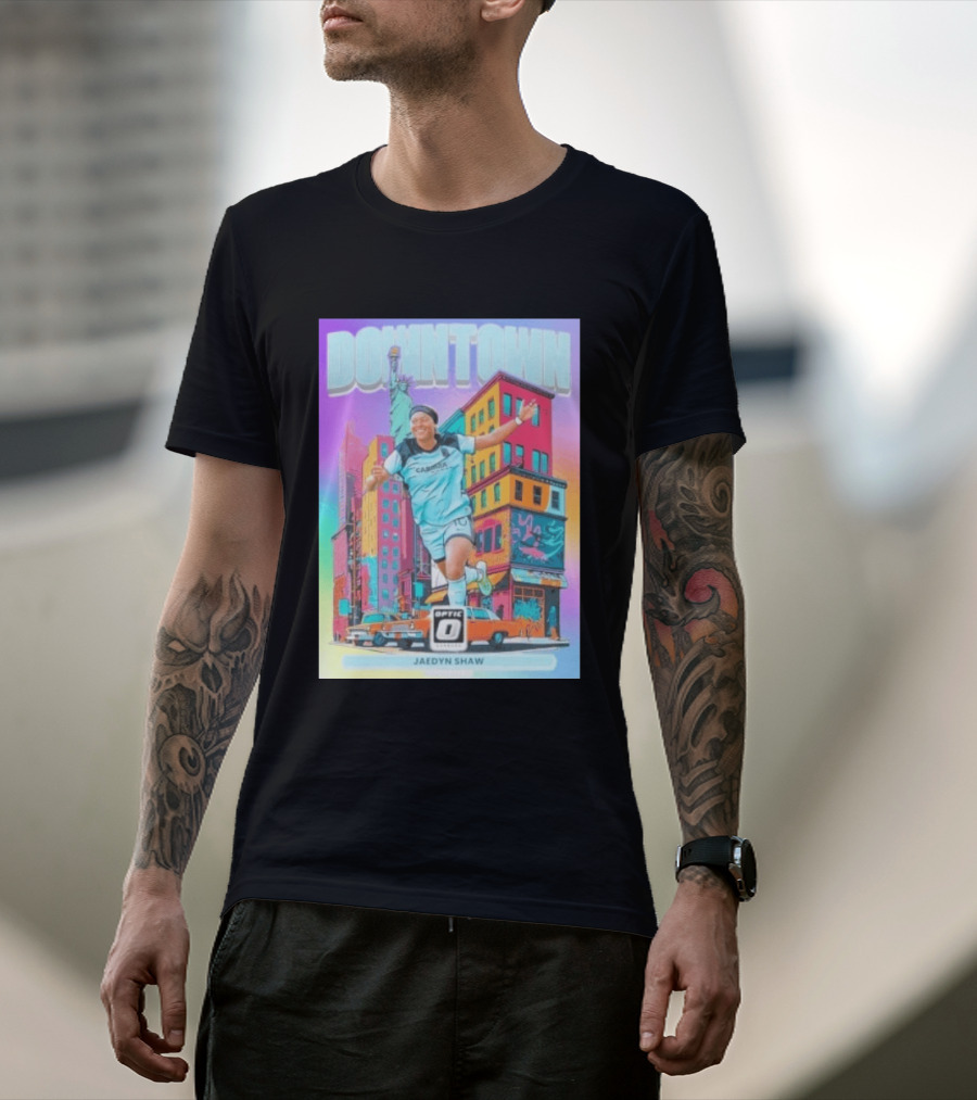 Downtown Jaedyn Shaw Optic Donruss Card Gotham FC Cityscape T-Shirt
