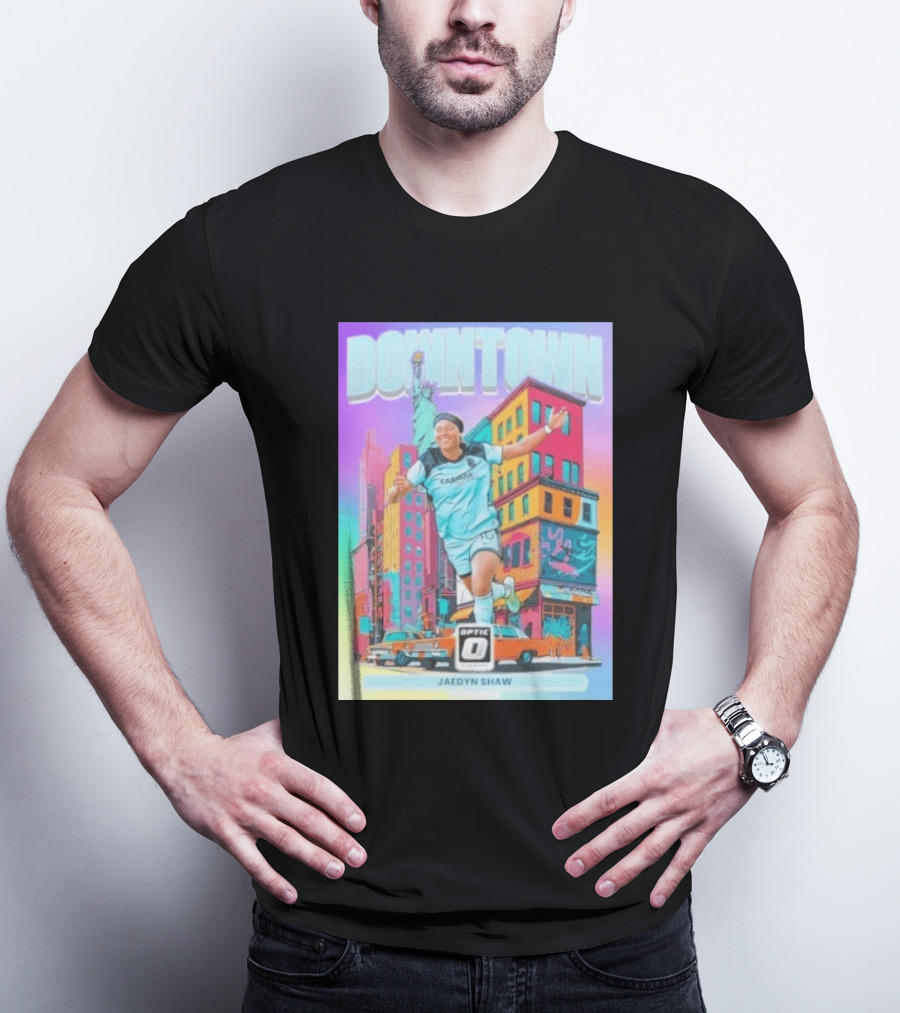 Downtown Jaedyn Shaw Optic Donruss Card Gotham FC Cityscape T-Shirt