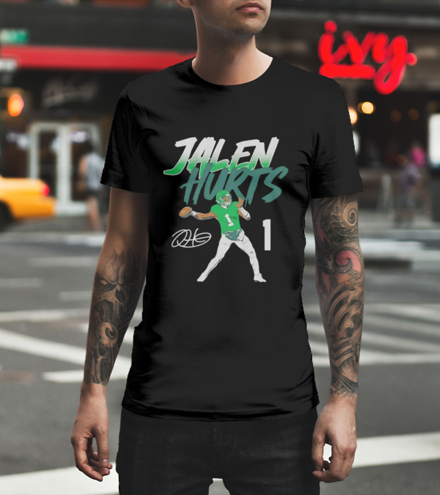 Jalen Hurts Number 1 Philadelphia Eagles Quarterback T-Shirt