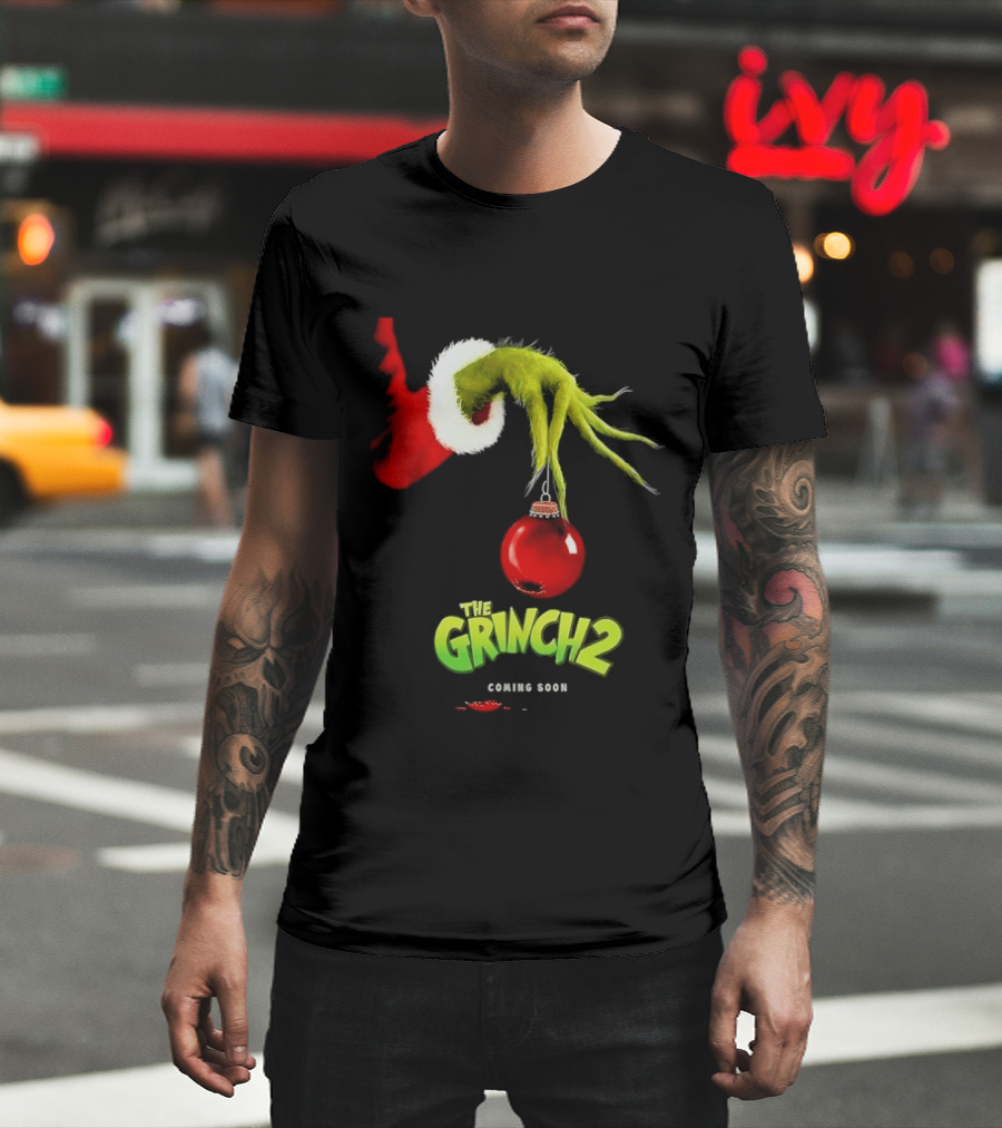 The Grinch 2 Coming Soon Christmas Movie Santa Hat Ornament T-Shirt