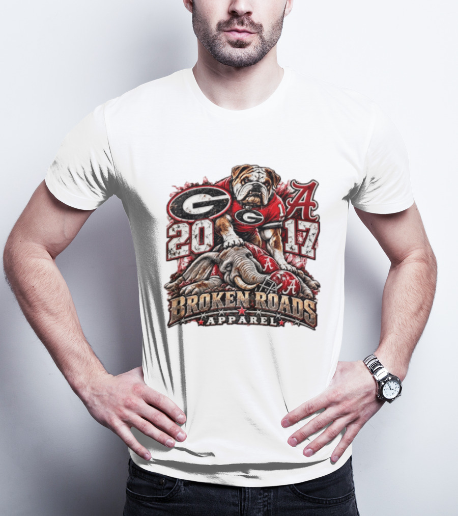 Georgia Bulldogs Vs Alabama 2017 Broken Roads Apparel Vintage Rivalry T-Shirt