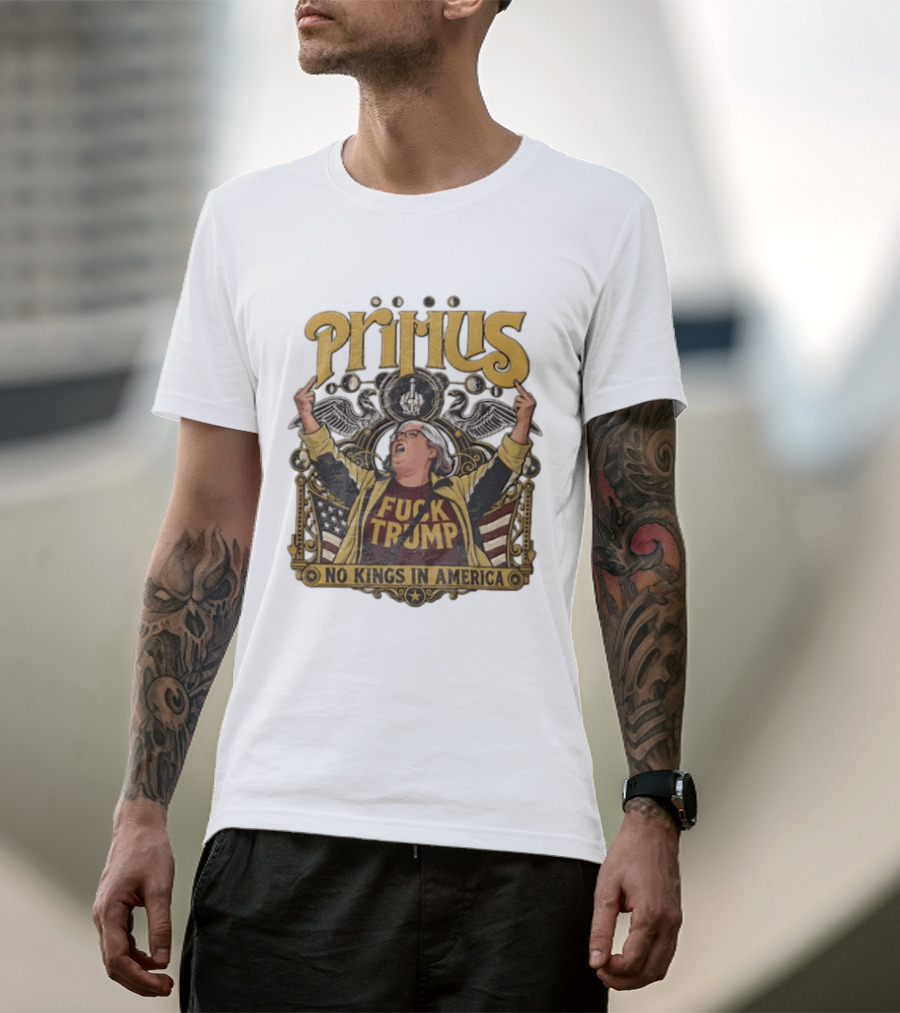 Primus No Kings In America Middle Finger Aunt Sue T-Shirt