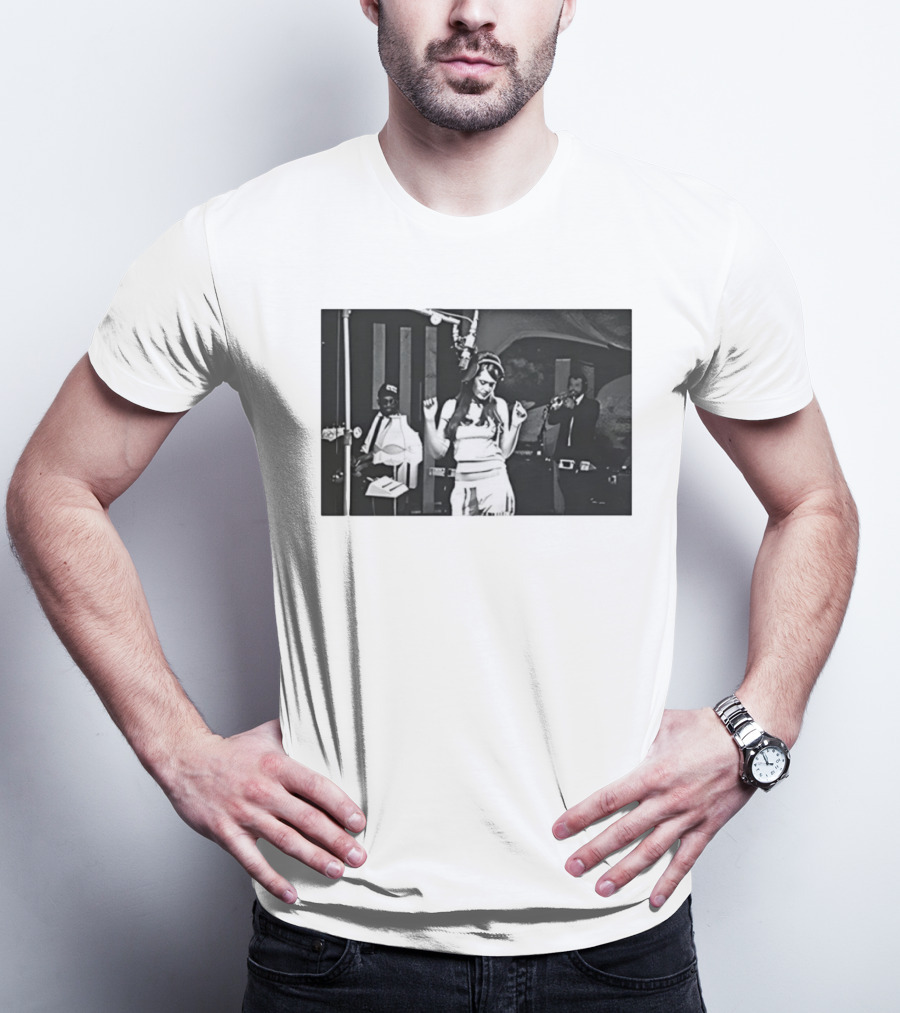 Sharon Tate 1960s Studio Session With Musicians T-Shirt