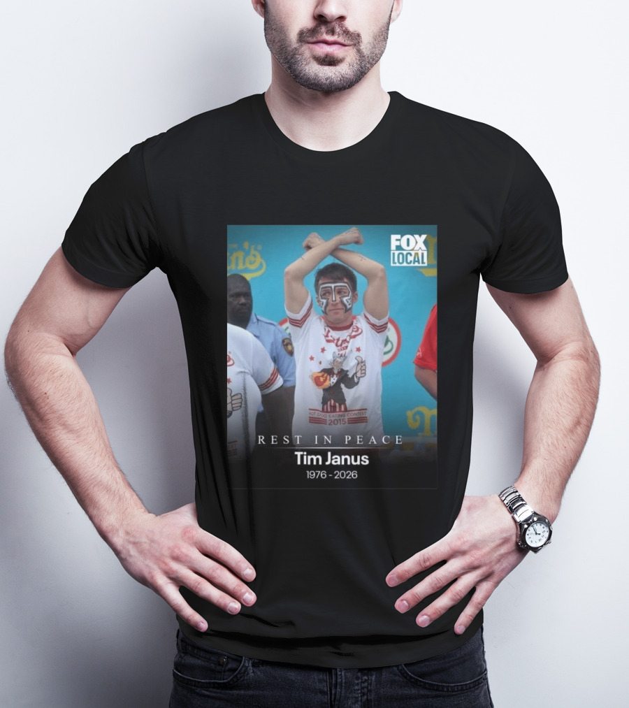 Rest In Peace Tim Janus Fox Local Hot Dog Eating Contest 2015 T-Shirt