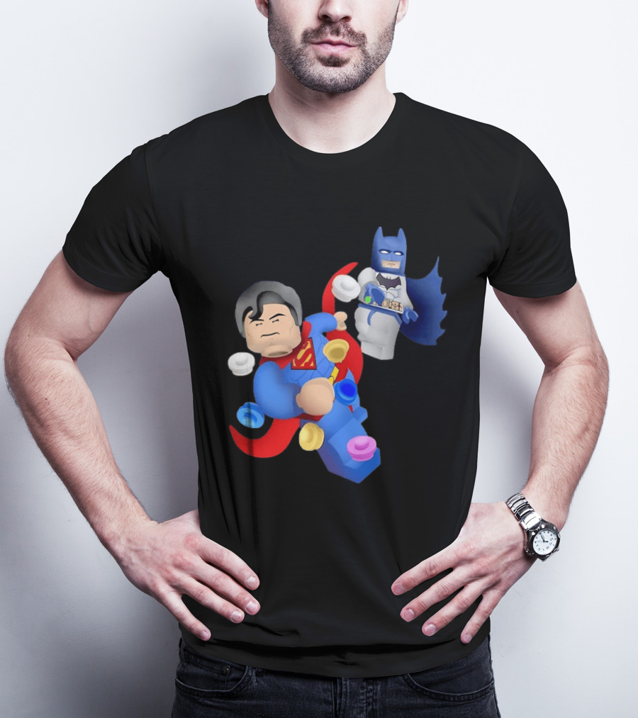 Lego Superman Batman Action Figures Dynamic Duo T-Shirt