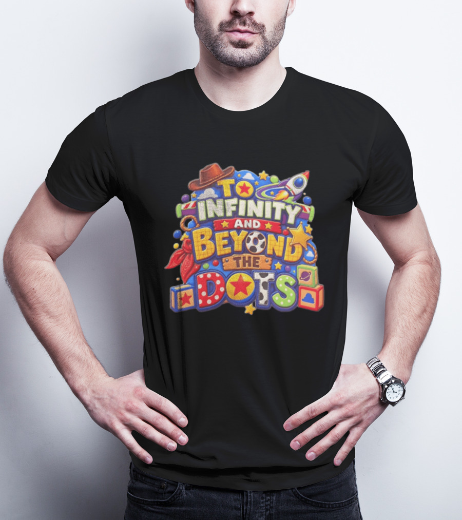 Toy Story To Infinity And Beyond Cowboy Hat Rocket Blocks Stars T-Shirt