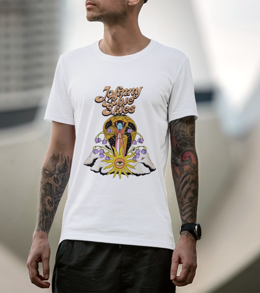 Johnny Blue Skies Cobra Sun Sturgill Simpson Psychedelic Sunflower Cobra Eye T-Shirt