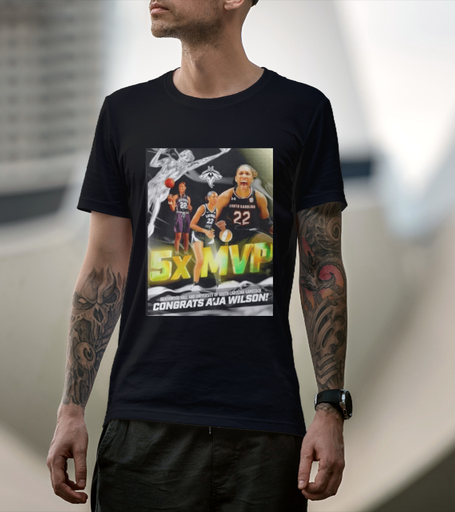 Heathwood Hall University Of South Carolina Gamecock 5x MVP Congrats A'ja Wilson T-Shirt