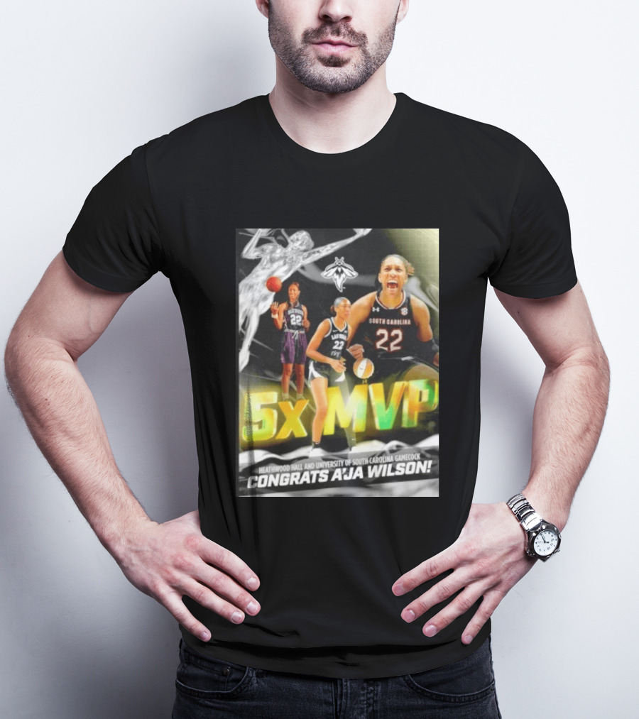 Heathwood Hall University Of South Carolina Gamecock 5x MVP Congrats A'ja Wilson T-Shirt