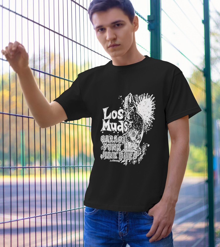 Los Muds Garage Punk Junk Blues Mudhitch Mohawk Sketch T-Shirt