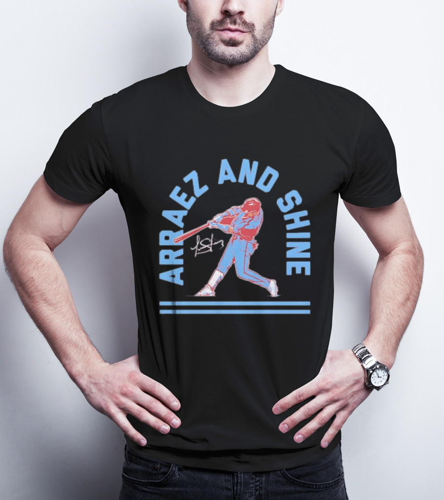Arraez And Shine Baseball Player Silhouette With Signature T-Shirt