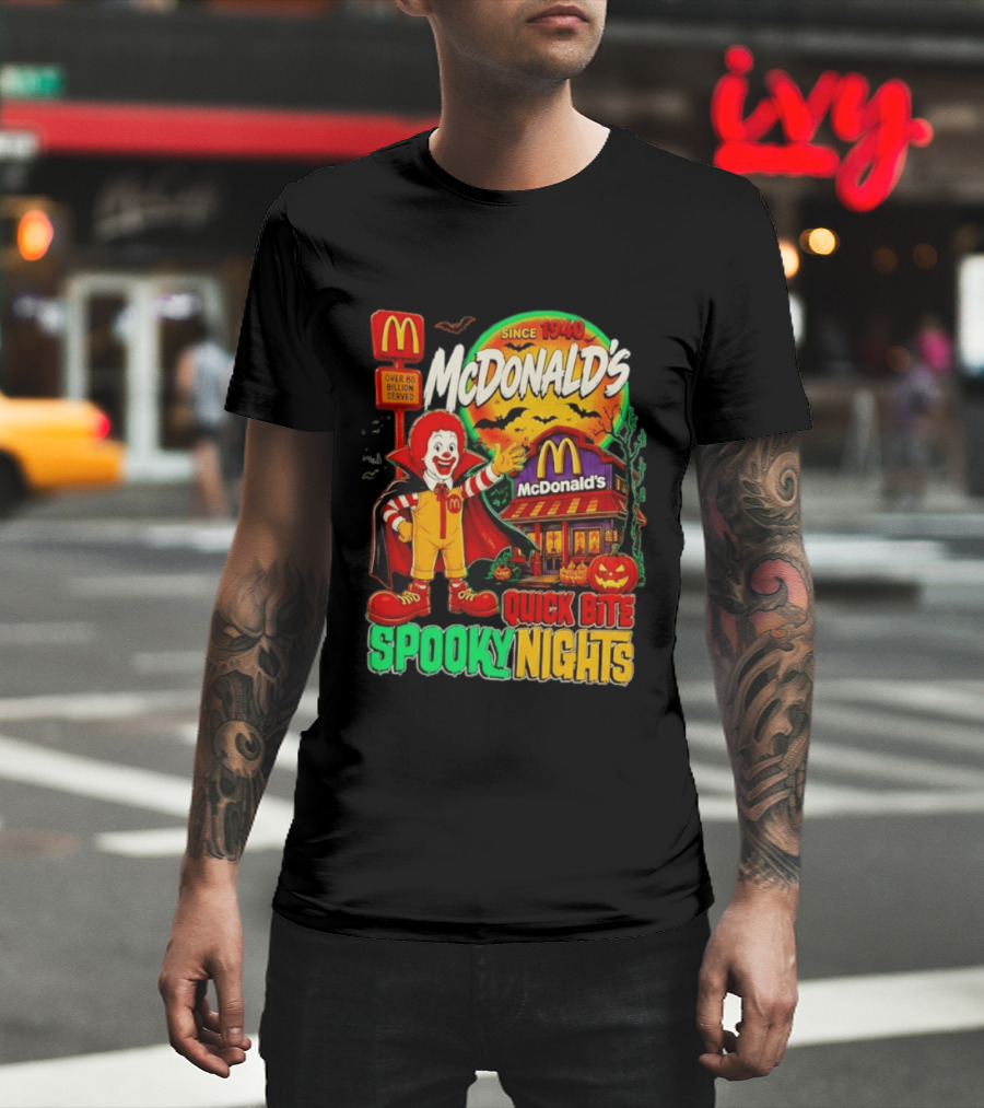 McDonald's Ronald McDonald Spooky Nights Quick Bite Since 1940 Over 60 Billion Served T-Shirt