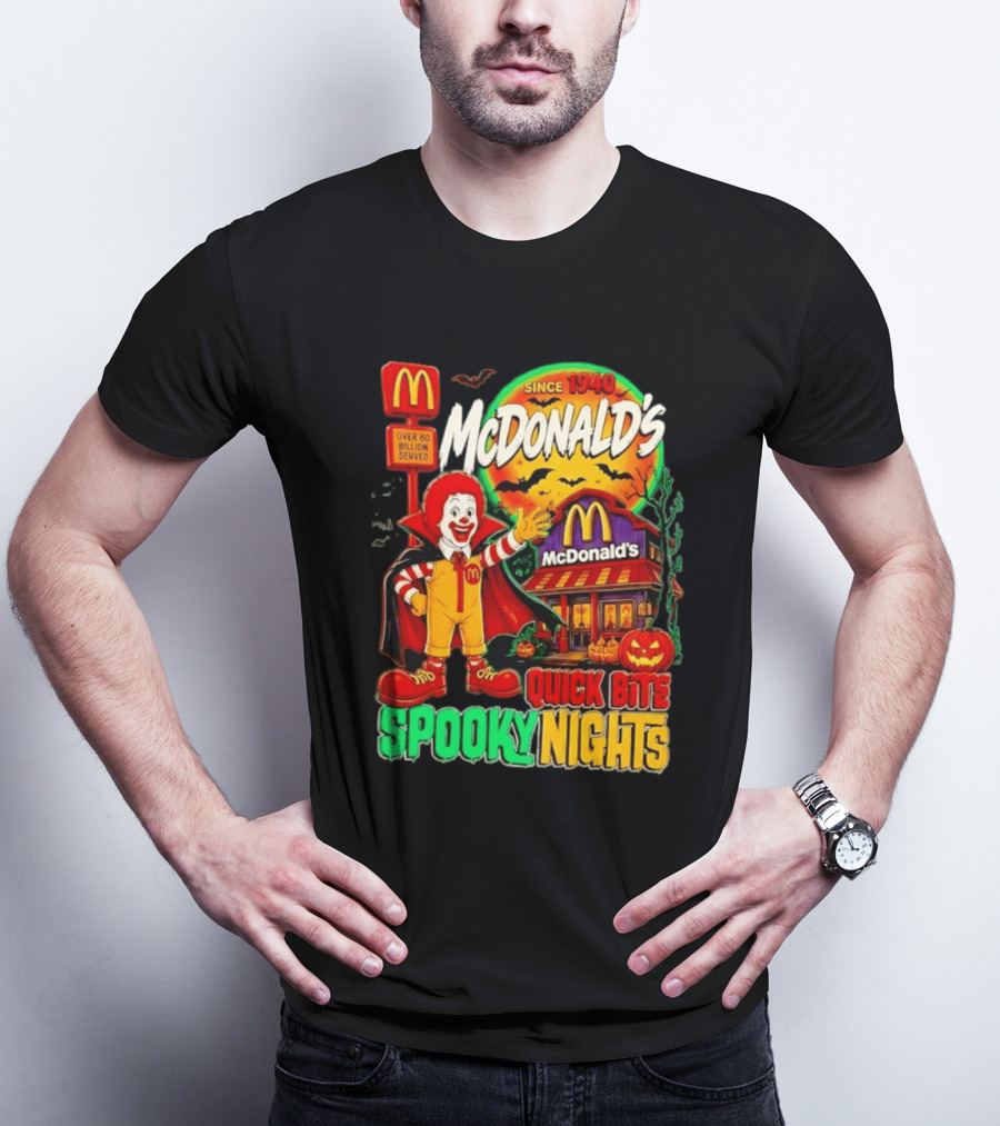 McDonald's Ronald McDonald Spooky Nights Quick Bite Since 1940 Over 60 Billion Served T-Shirt
