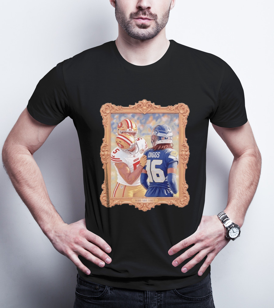 Trey Lance Quandre Diggs Who Are You San Francisco 49ers Seattle Seahawks Framed T-Shirt
