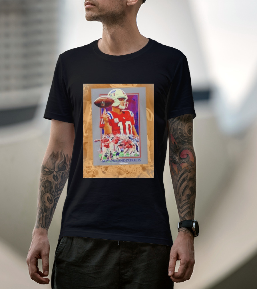 New England Patriots No 10 NFL Football Collage T-Shirt