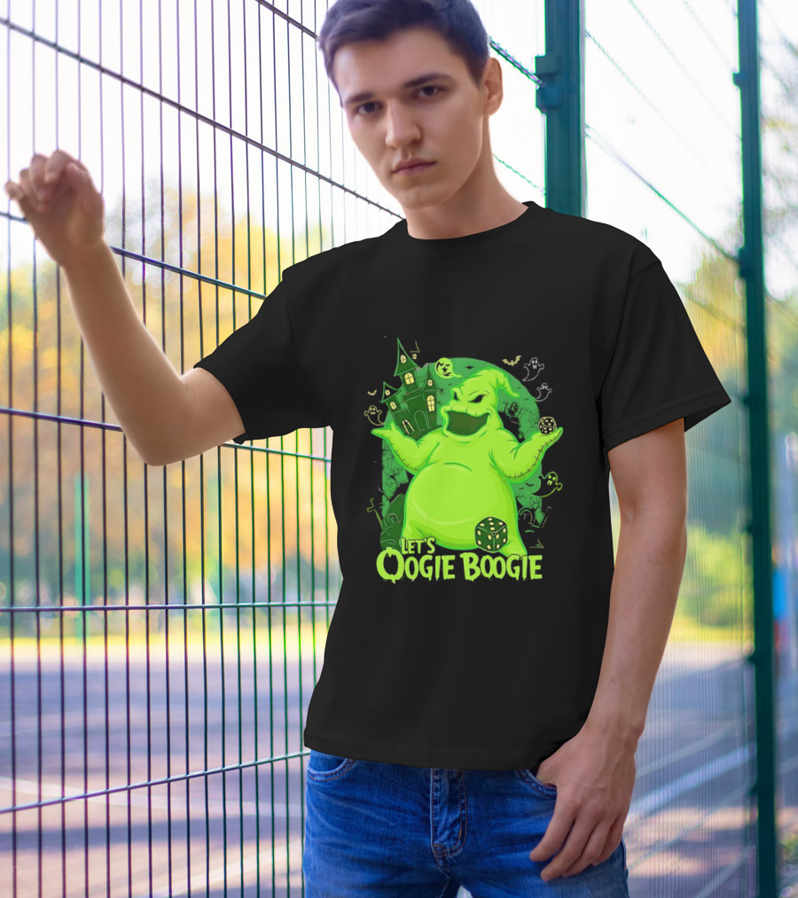 Oogie Boogie Let's Oogie Boogie Haunted Dice Green Ghosts Nightmare Before Christmas T-Shirt