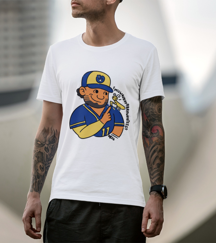 Brewers Jackson Chourio Praying Mantis Cartoon Baseball Fan T-Shirt