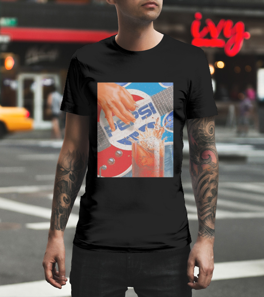 Pepsi Guitar Soda Splash Beverage Music Rock N Roll T-Shirt