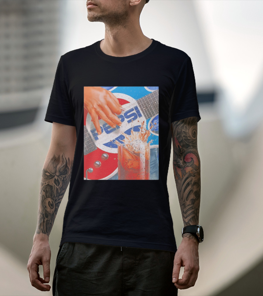 Pepsi Guitar Soda Splash Beverage Music Rock N Roll T-Shirt