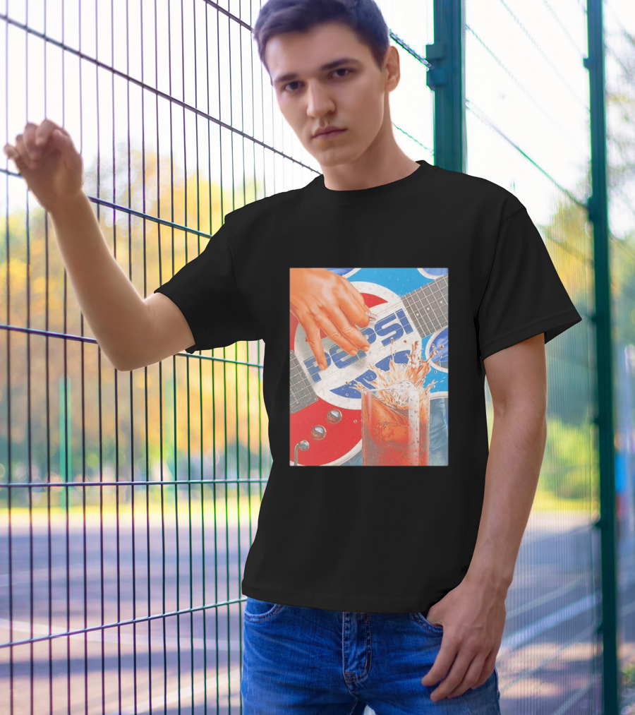 Pepsi Guitar Soda Splash Beverage Music Rock N Roll T-Shirt