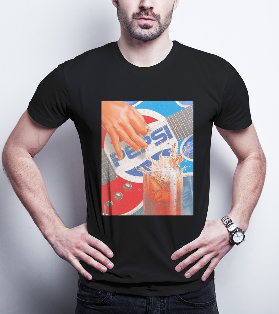 Pepsi Guitar Soda Splash Beverage Music Rock N Roll T-Shirt