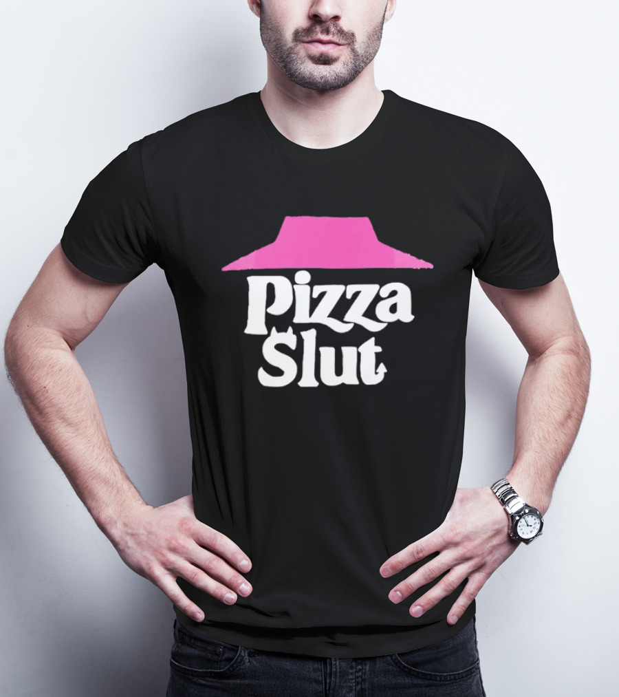 Pizza Slut Ironic Pop Culture Parody Pink Hat T-Shirt