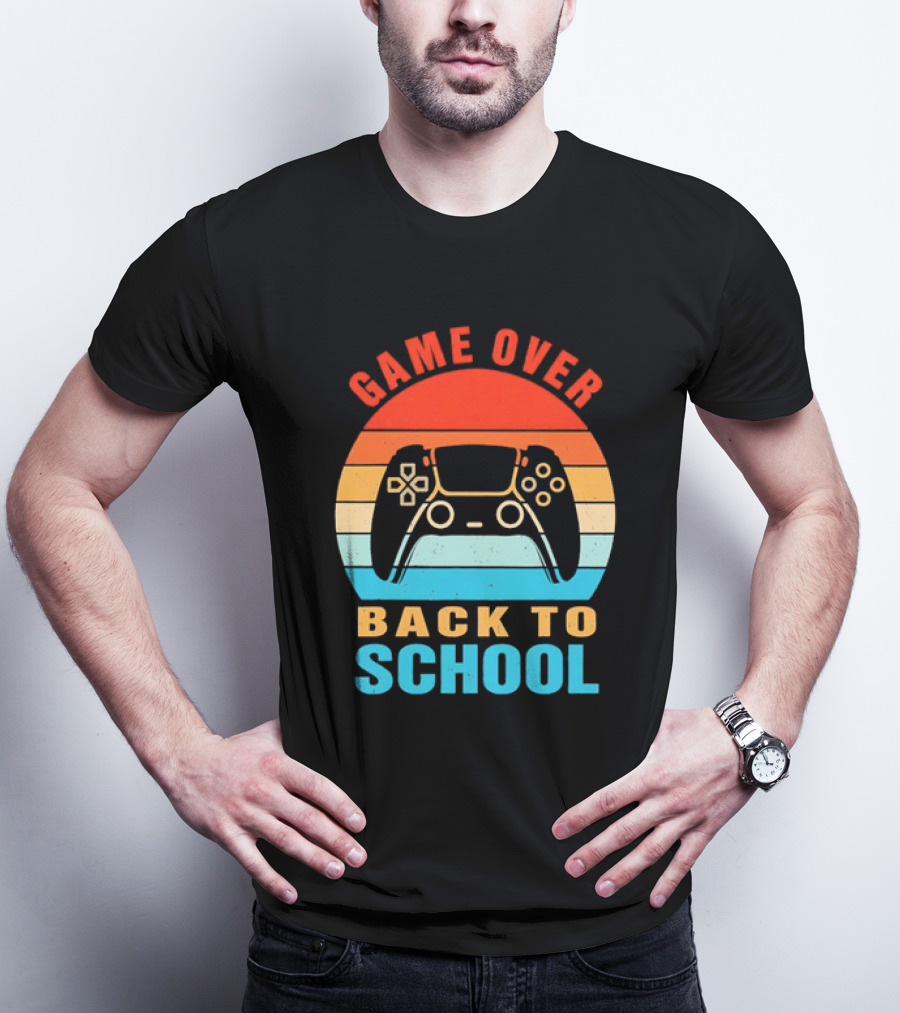 Game Over Back To School Gamer Vintage Controller T-Shirt
