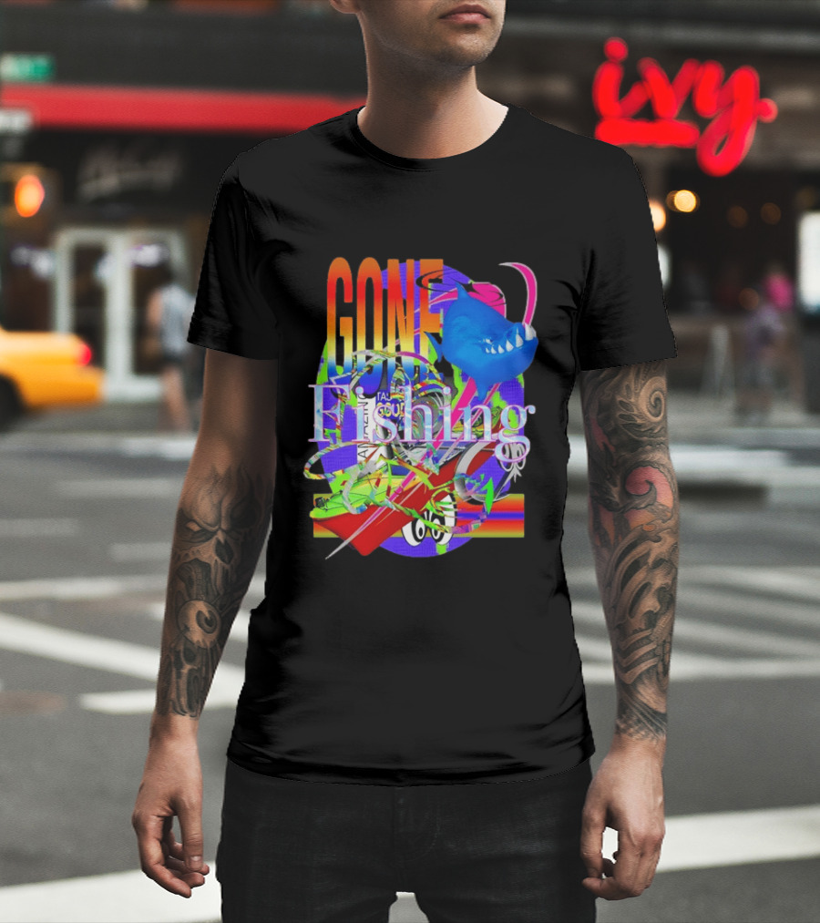 Gone Fishing Amazing Outdoor Adventure Bold Colorful Fish T-Shirt