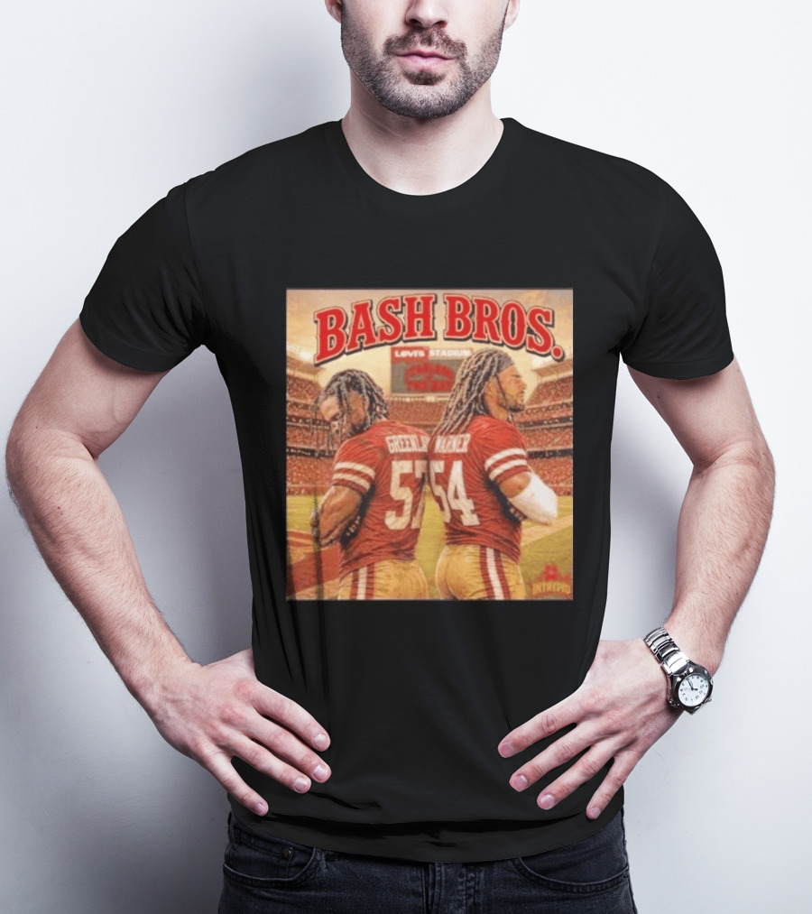 Bash Bros Greenlaw 57 Warner 54 San Francisco 49ers Levi's Stadium T-Shirt