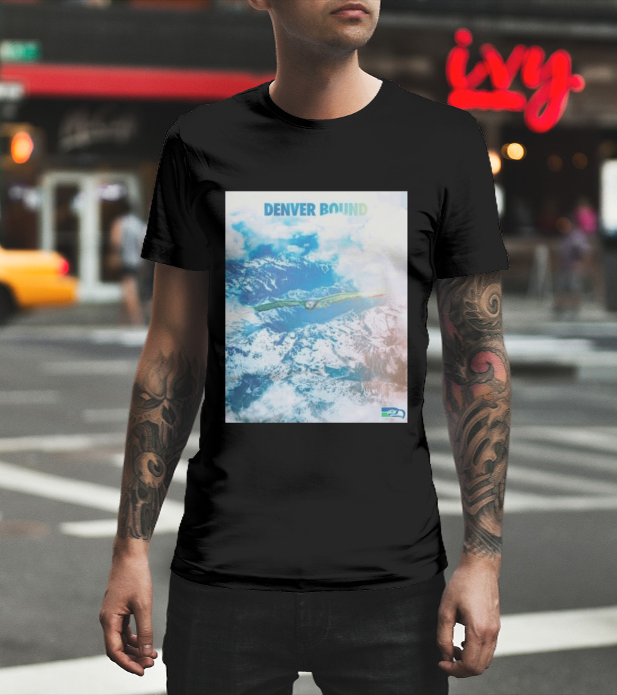 Seattle Seahawks Denver Bound Mountain Flight T-Shirt