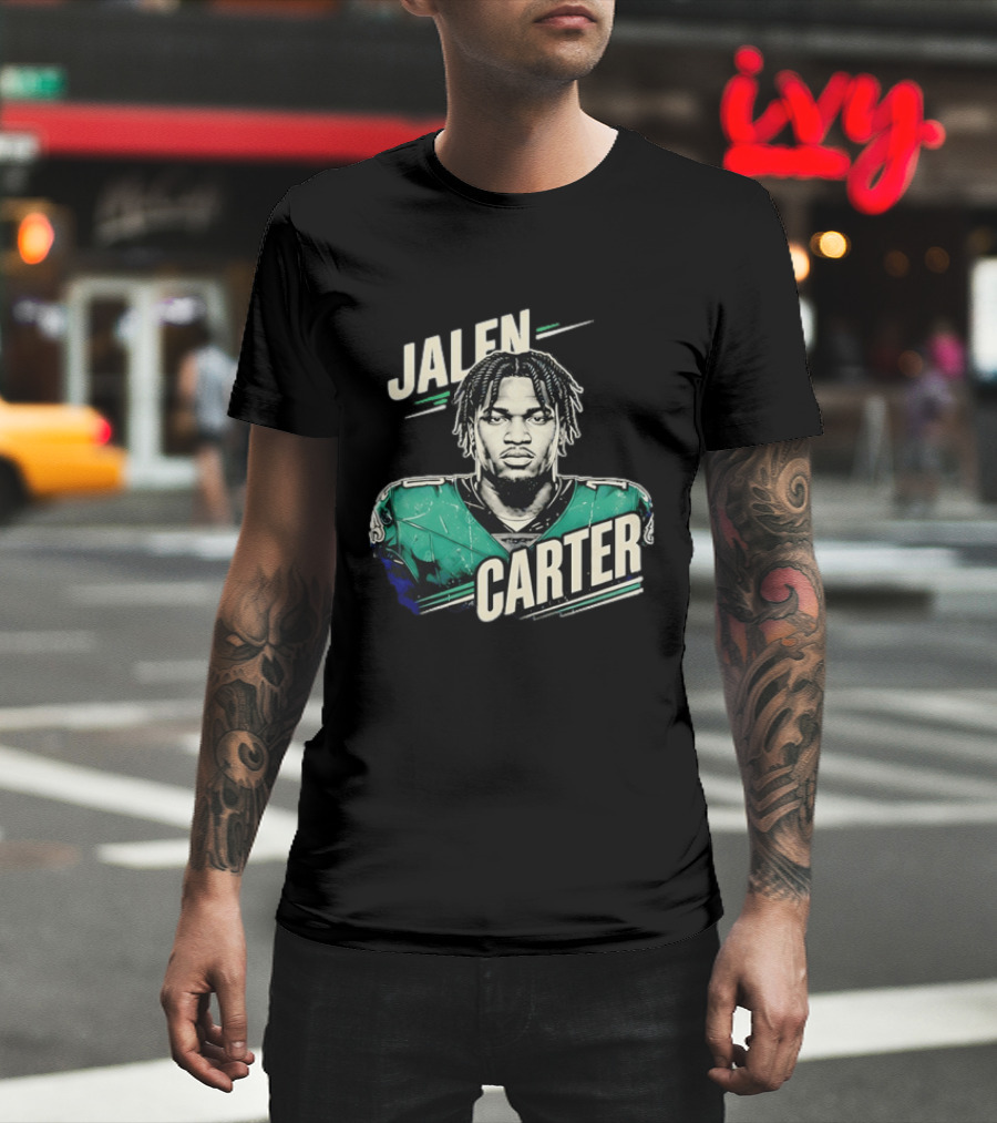Jalen Carter Philadelphia Eagles Distressed NFL Merchandise T-Shirt