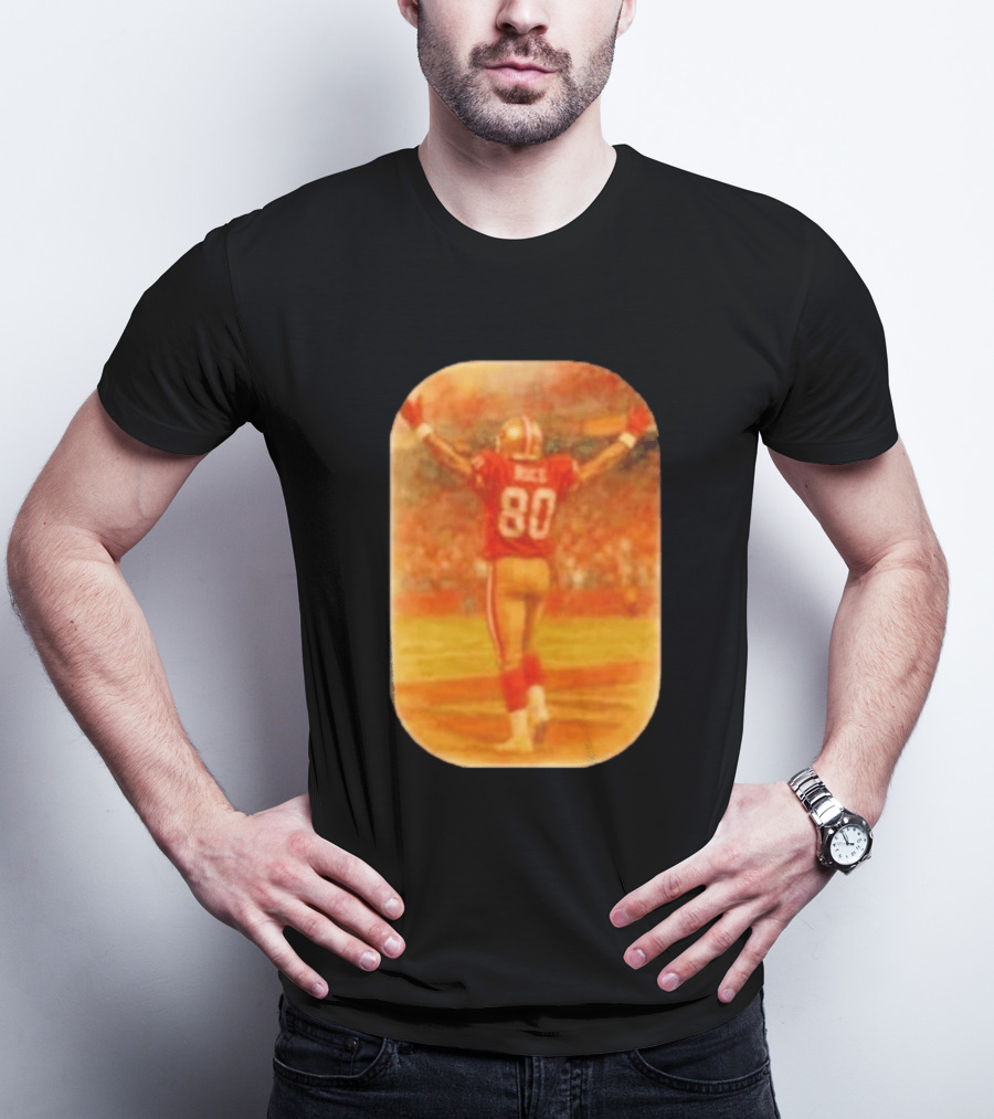 Jerry Rice San Francisco 49ers No 80 Iconic Celebration T-Shirt