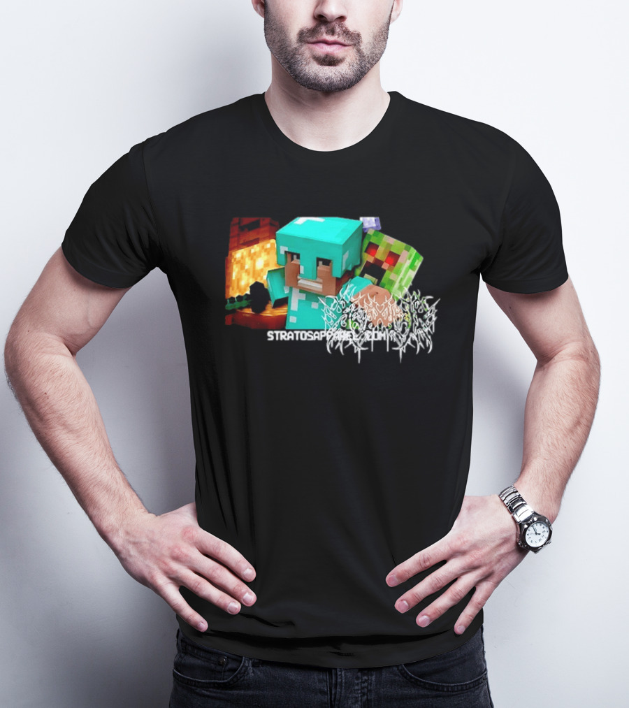 Steve Creeper Stratosapien Death Metal Gaming Battle Scene T-Shirt