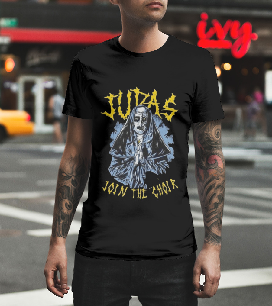 Judas Join The Choir Horror Nun Creepy Gothic T-Shirt